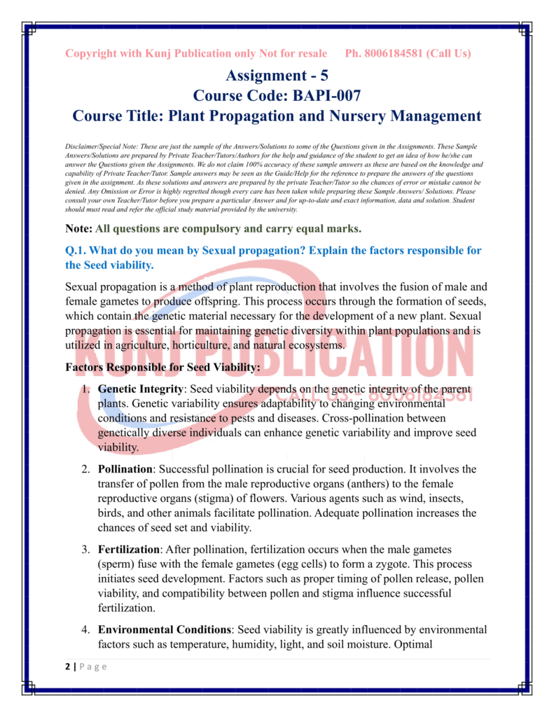 IGNOU BAPI-007 SOLVED ASSIGNMENT JAN-JULY 2024 ENGLISH MEDIUM