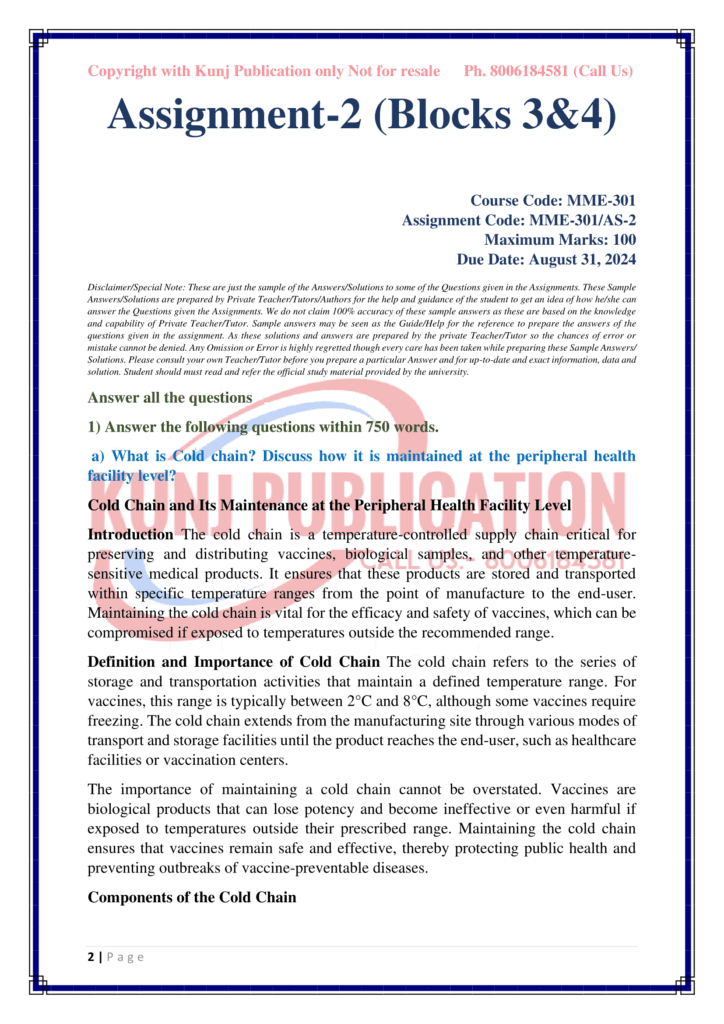 IGNOU MME-301/AS-2 SOLVED ASSIGNMENT 2024 ENGLISH MEDIUM