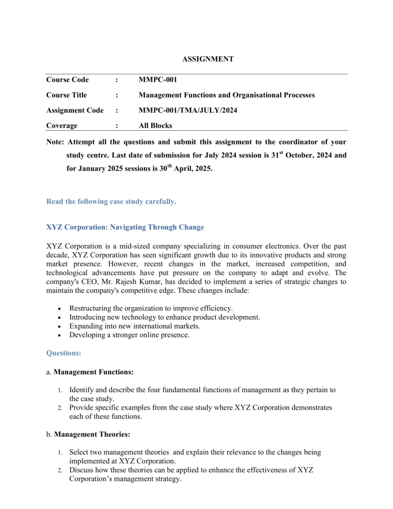 IGNOU MMPC-001 SOLVED ASSIGNMENT JULY 2024 ENGLISH MEDIUM