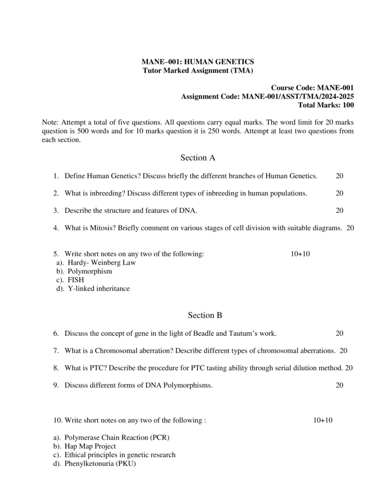 IGNOU MANE–001 SOLVED ASSIGNMENT 2024-25 ENGLISH MEDIUM