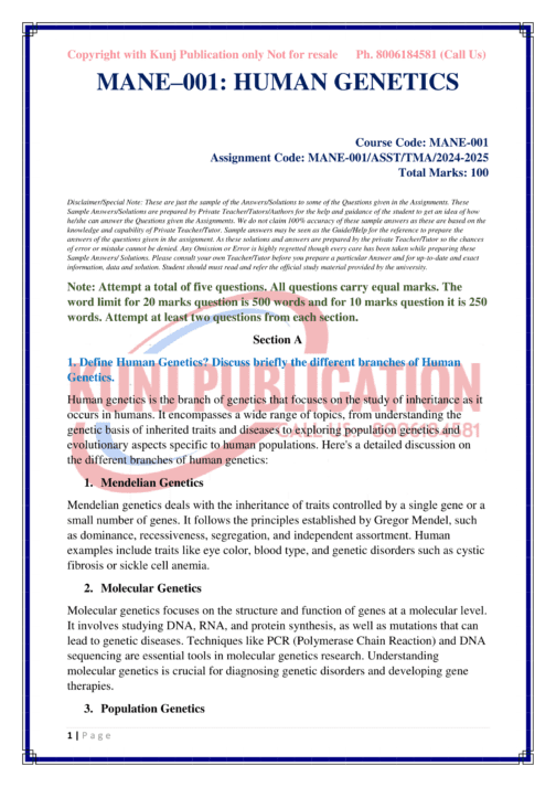 IGNOU MANE–001 SOLVED ASSIGNMENT 2024-25 ENGLISH MEDIUM