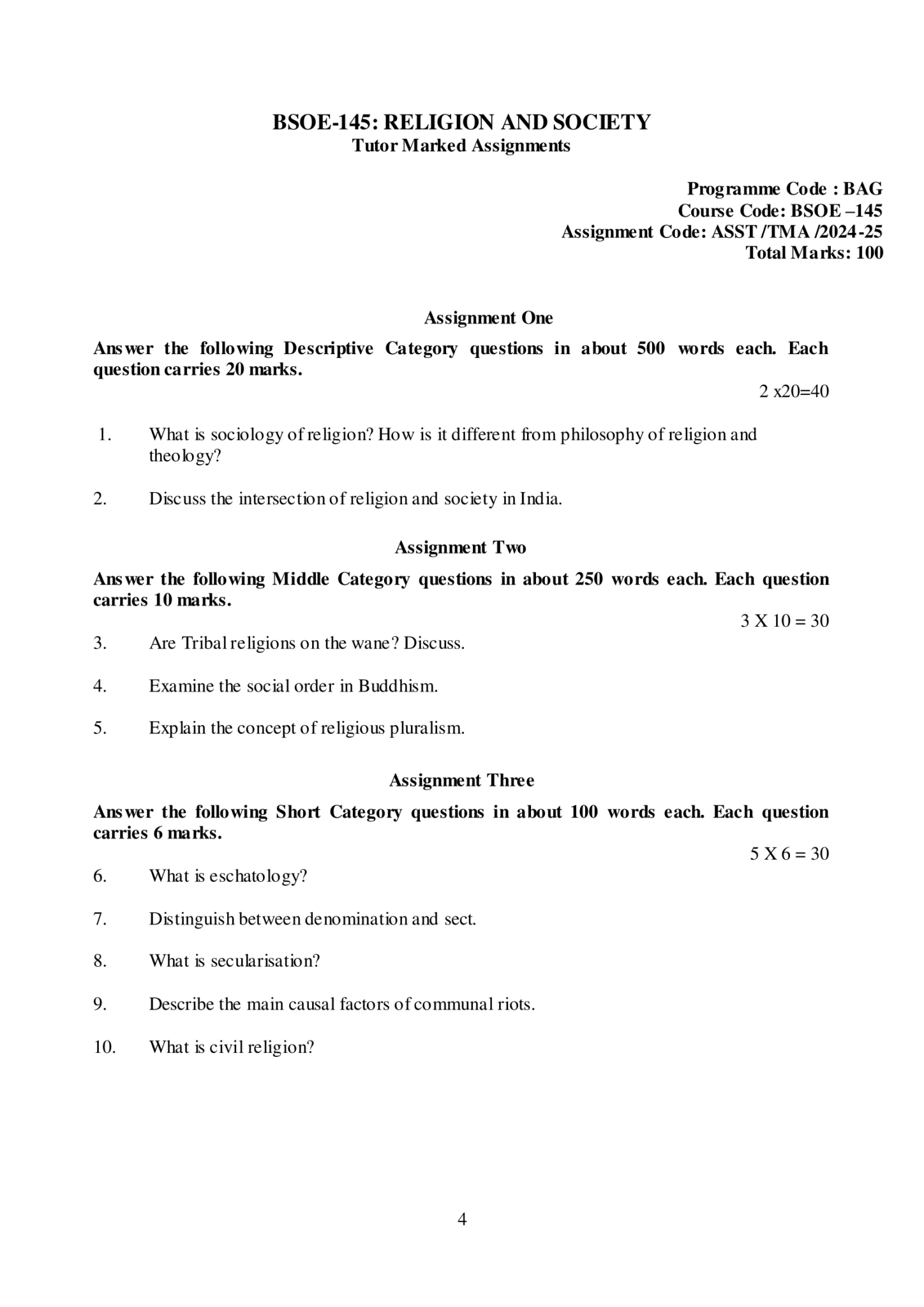 IGNOU BSOE-145 SOLVED ASSIGNMENT 2024-25 ENGLISH MEDIUM