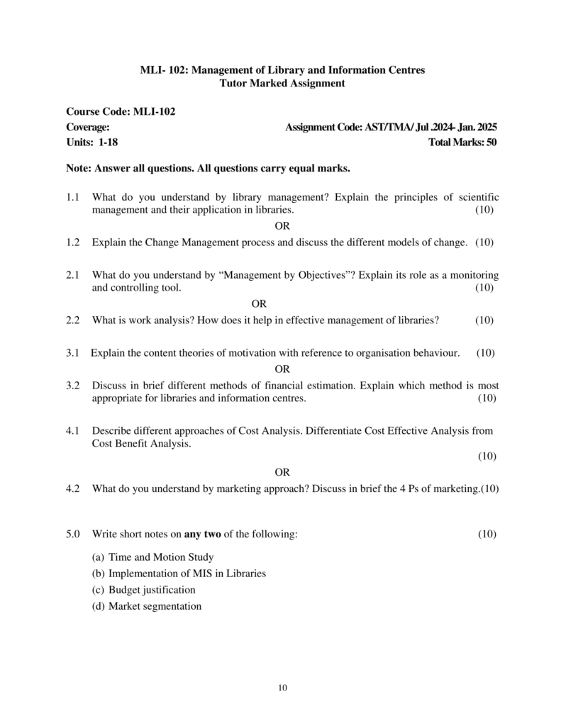 IGNOU MLI-102 SOLVED ASSIGNMENT 2024-25 ENGLISH MEDIUM