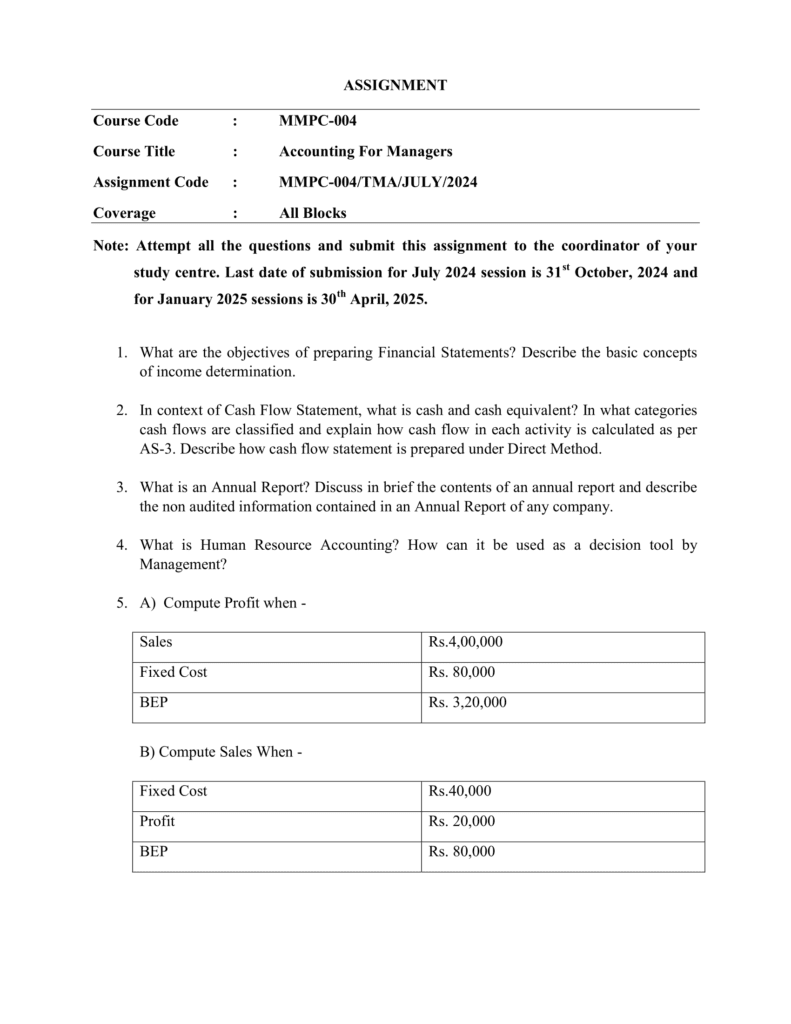 IGNOU MMPC-004 SOLVED ASSIGNMENT JULY 2024 ENGLISH MEDIUM