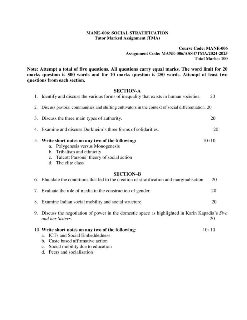 IGNOU MANE–006 SOLVED ASSIGNMENT 2024-25 ENGLISH MEDIUM