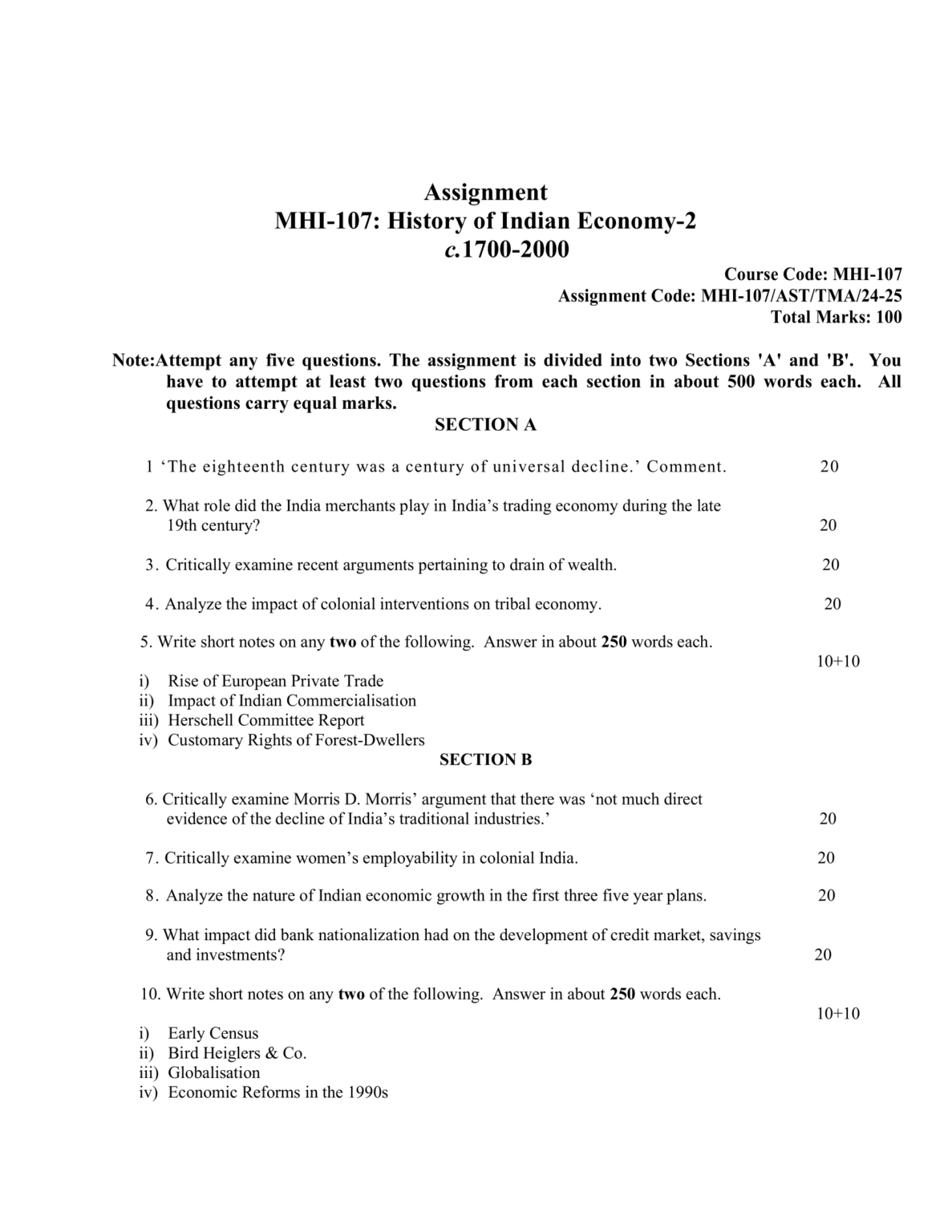 IGNOU MHI-107 SOLVED ASSIGNMENT 2024-25 ENGLISH MEDIUM