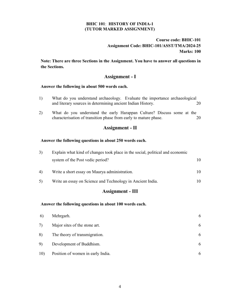 IGNOU BHIC-101 SOLVED ASSIGNMENT 2024-25 ENGLISH MEDIUM