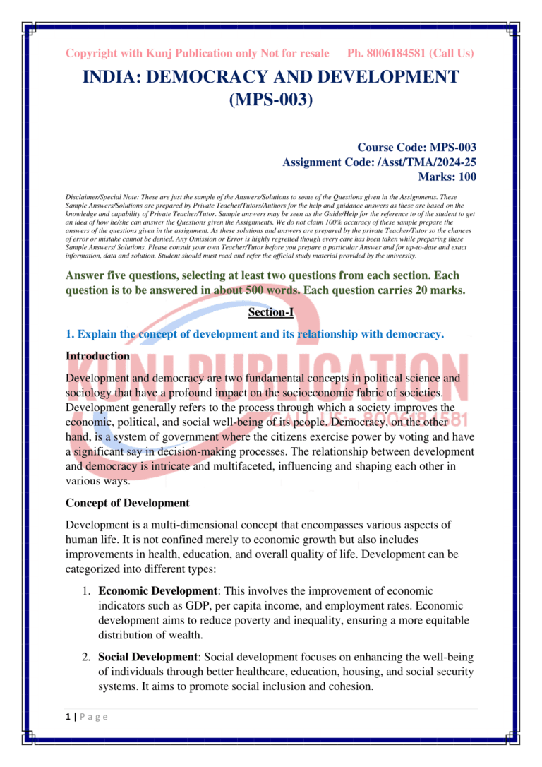 IGNOU MPS-003 SOLVED ASSIGNMENT 2024-25 ENGLISH MEDIUM