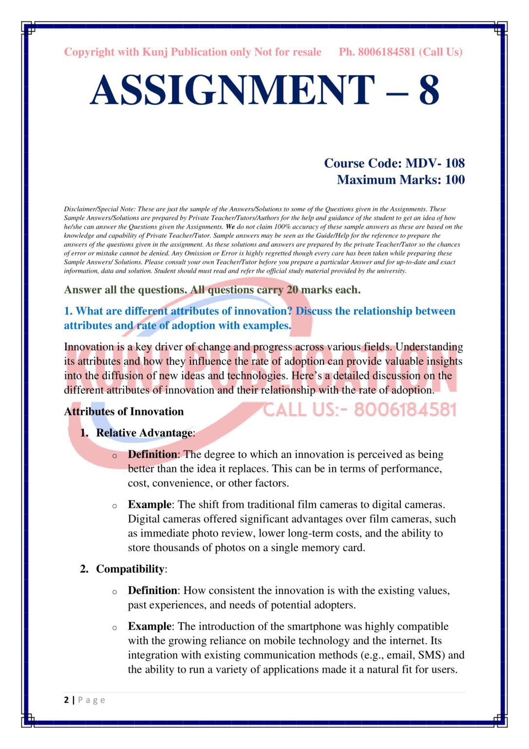 IGNOU MDV-108 SOLVED ASSIGNMENT 2024-25 ENGLISH MEDIUM