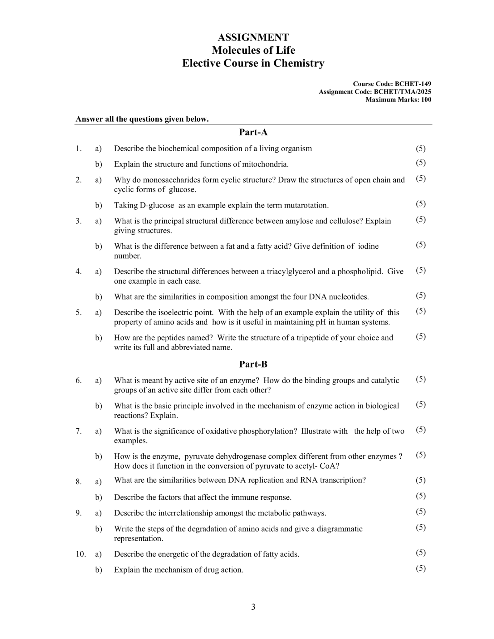 IGNOU BCHET-149 SOLVED ASSIGNMENT 2025 ENGLISH MEDIUM