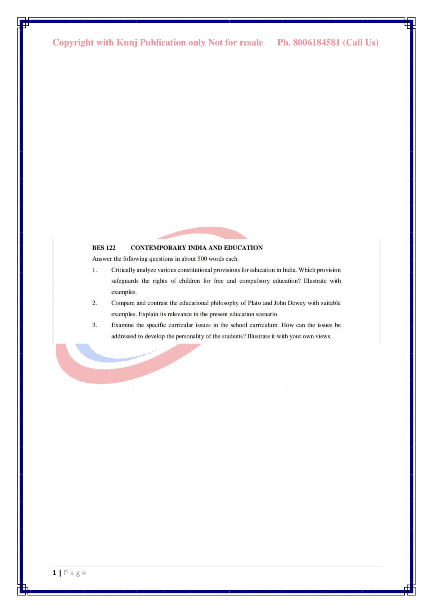 IGNOU BES-122 SOLVED ASSIGNMENT 2025-26 ENGLISH MEDIUM
