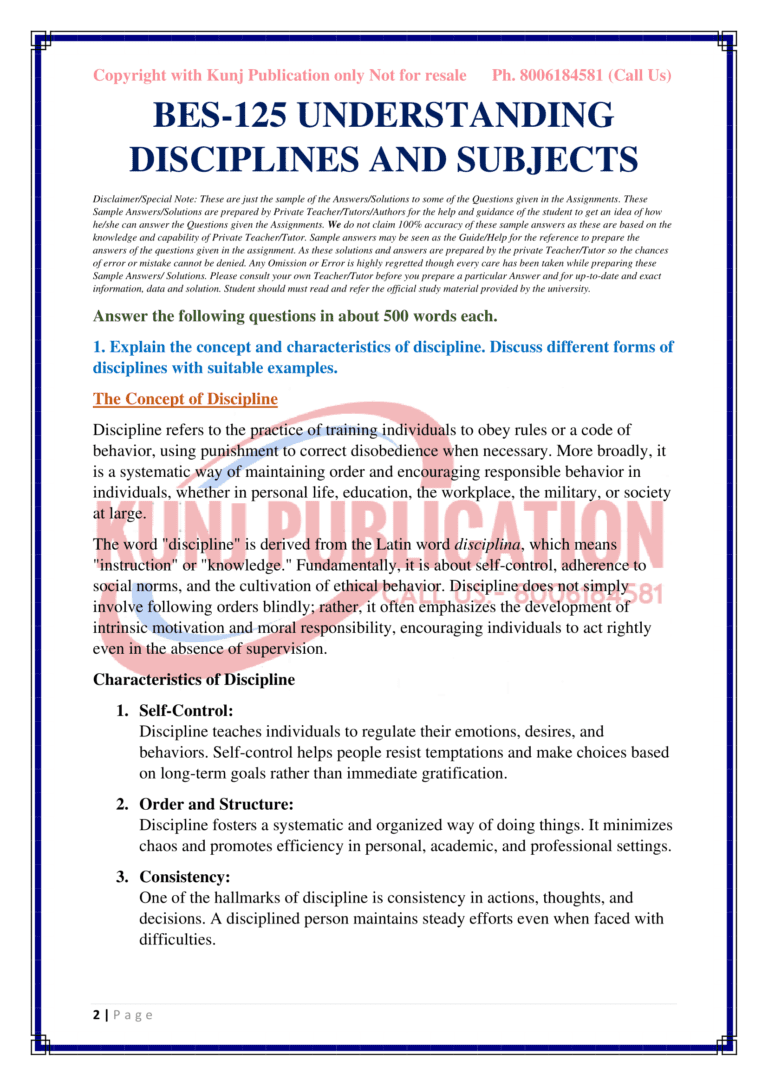 IGNOU BES-125 SOLVED ASSIGNMENT 2025-26 ENGLISH MEDIUM