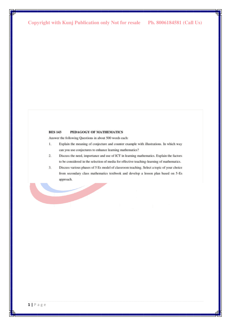 IGNOU BES-143 SOLVED ASSIGNMENT 2025-26 ENGLISH MEDIUM