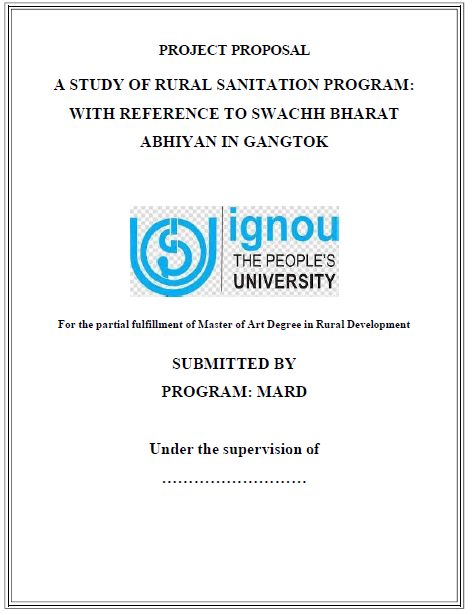 IGNOU MARD Project (MRDP-01) Synopsis/Proposal & Project Report/Dissertation