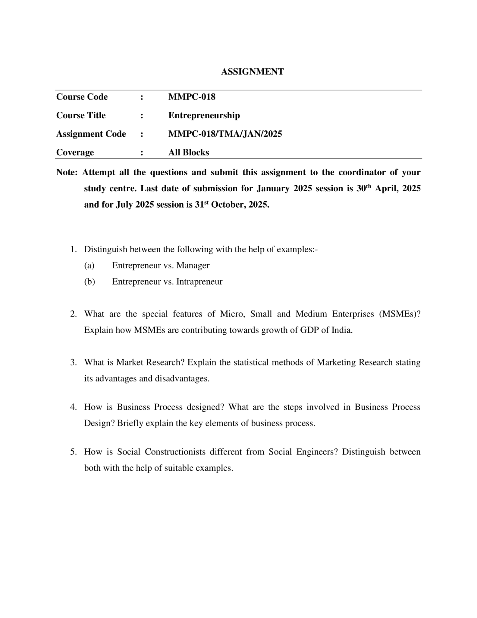 IGNOU MMPC-018 SOLVED ASSIGNMENT JANUARY 2025 ENGLISH MEDIUM