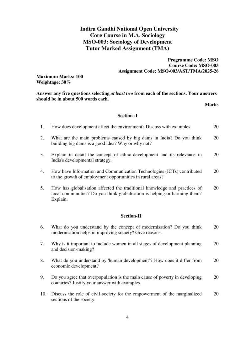 IGNOU MSO-003 SOLVED ASSIGNMENT 2025-26 ENGLISH MEDIUM