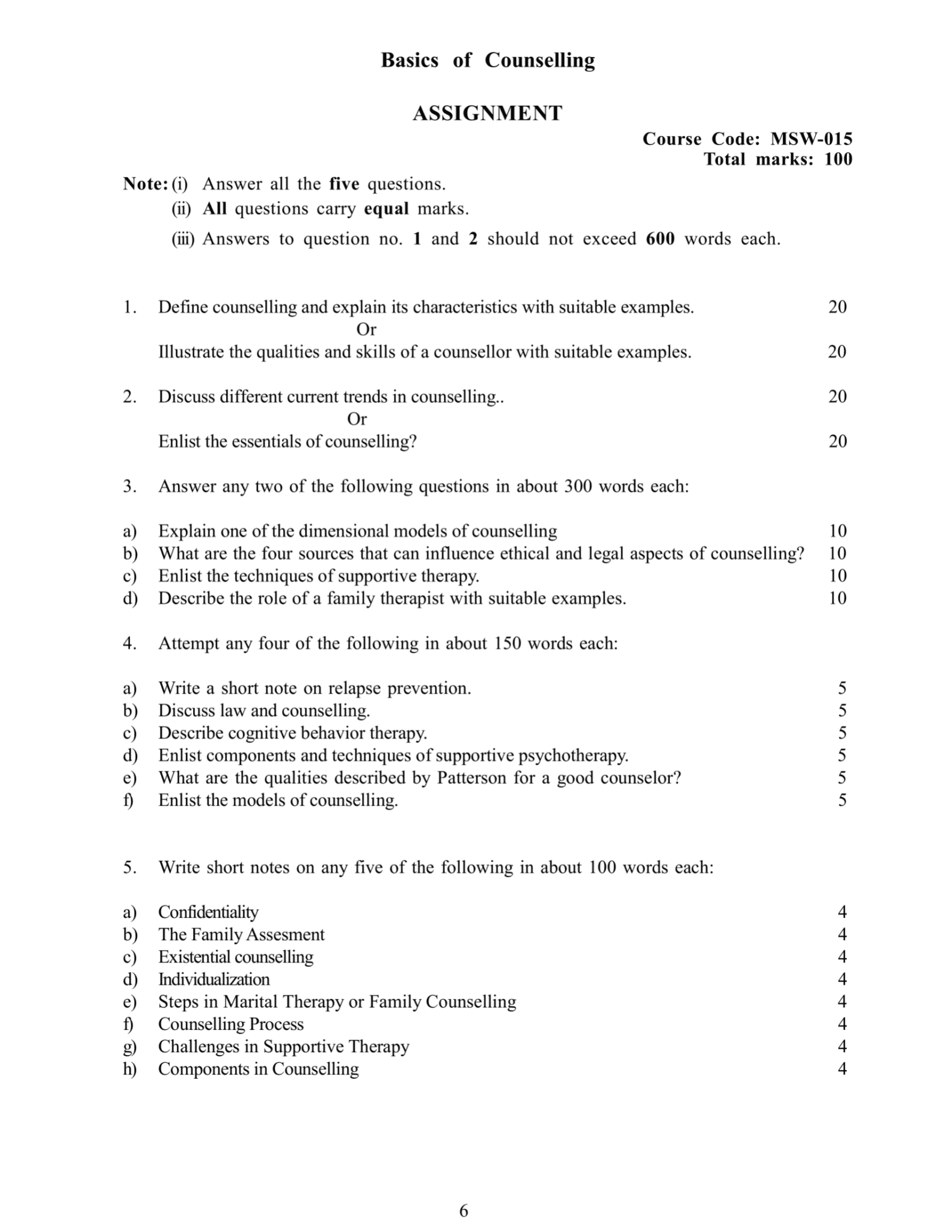 IGNOU MSW-015 SOLVED ASSIGNMENT 2025-26 ENGLISH MEDIUM