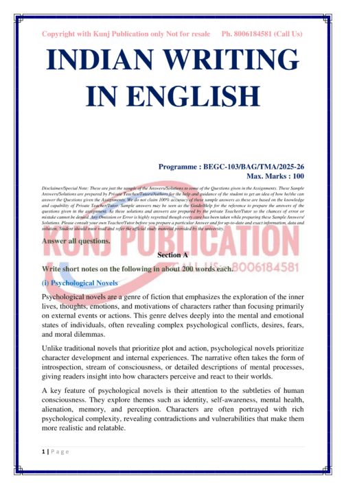 IGNOU BEGC-103 SOLVED ASSIGNMENT 2025-26 ENGLISH MEDIUM