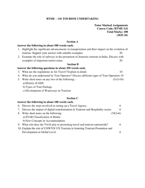 IGNOU BTME-141 SOLVED ASSIGNMENT 2025-26 ENGLISH MEDIUM