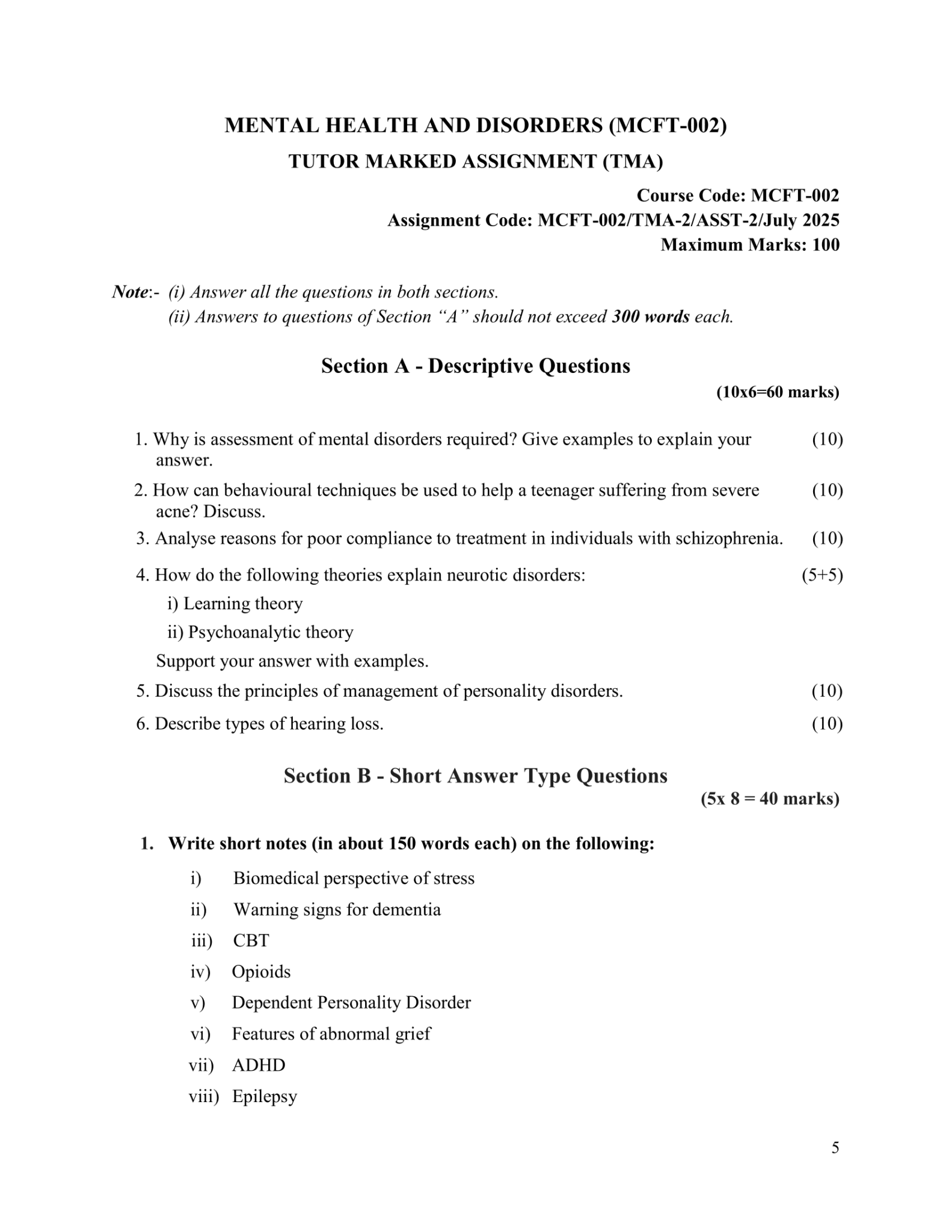 IGNOU MCFT-002 SOLVED ASSIGNMENT JULY 2025 ENGLISH MEDIUM
