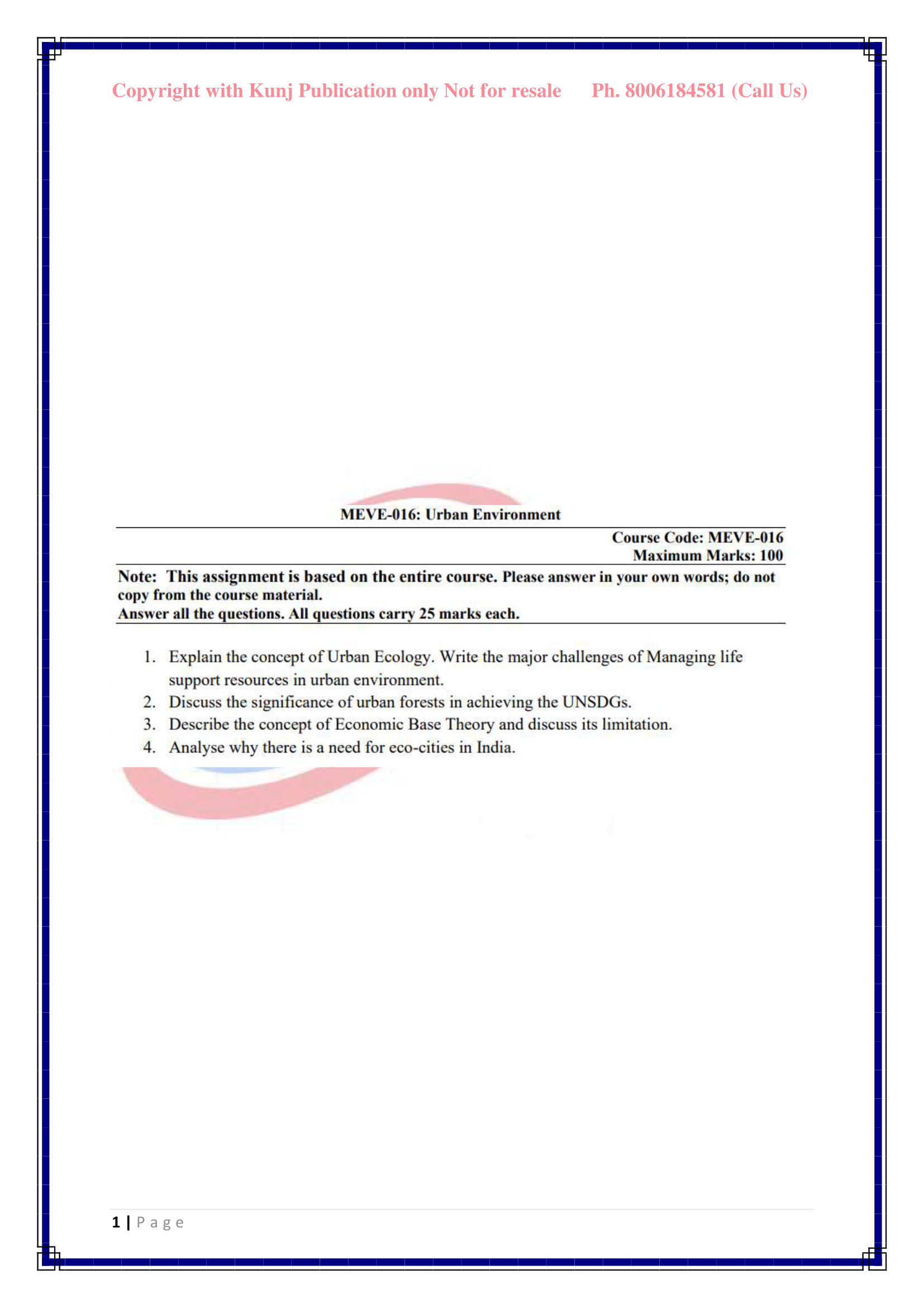 IGNOU MEVE-016 SOLVED ASSIGNMENT 2025 ENGLISH MEDIUM