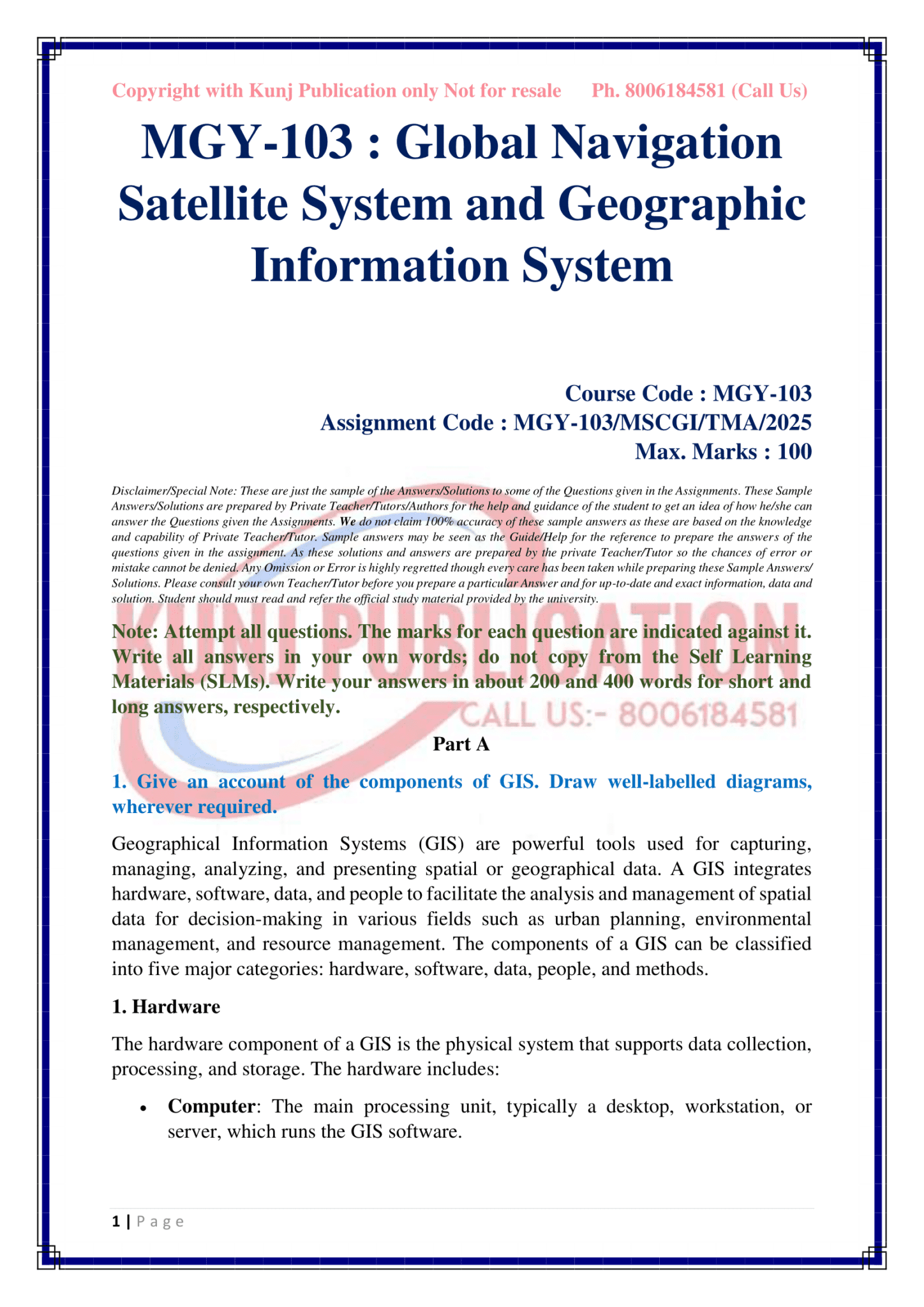 IGNOU MGY-103 SOLVED ASSIGNMENT 2025 ENGLISH MEDIUM