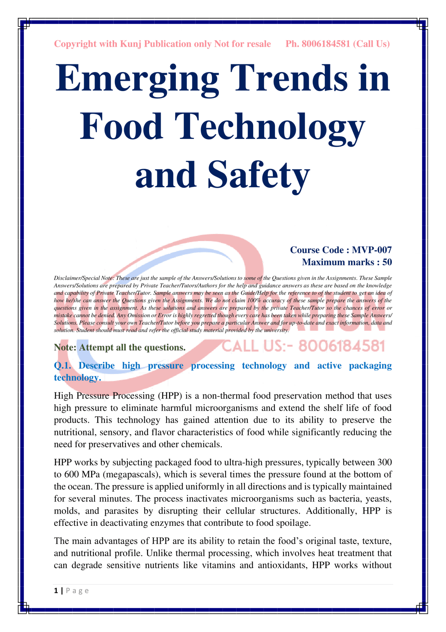 IGNOU MVP-007 SOLVED ASSIGNMENT 2025