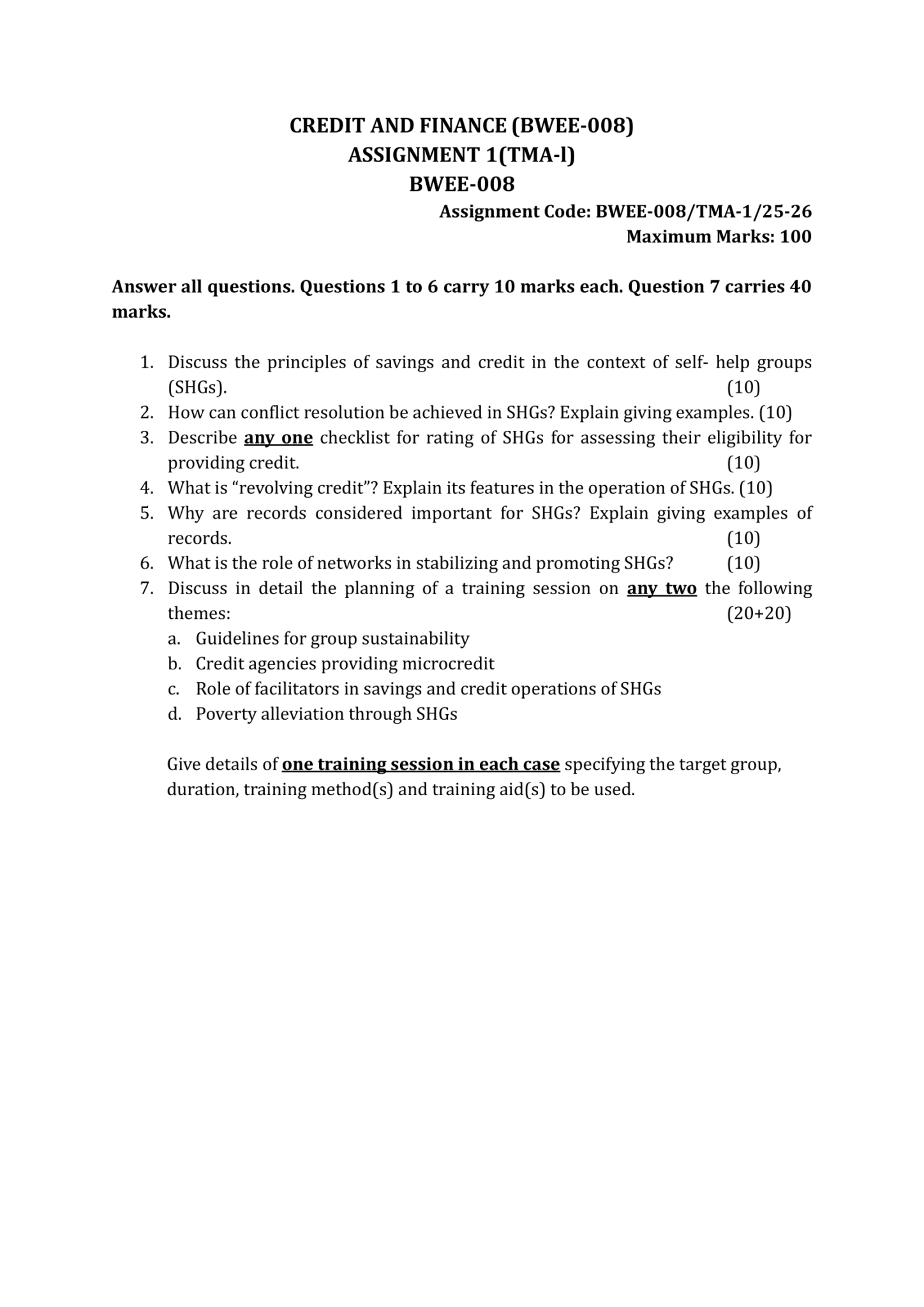 IGNOU BWEE-008 SOLVED ASSIGNMENT 2025-26 ENGLISH MEDIUM