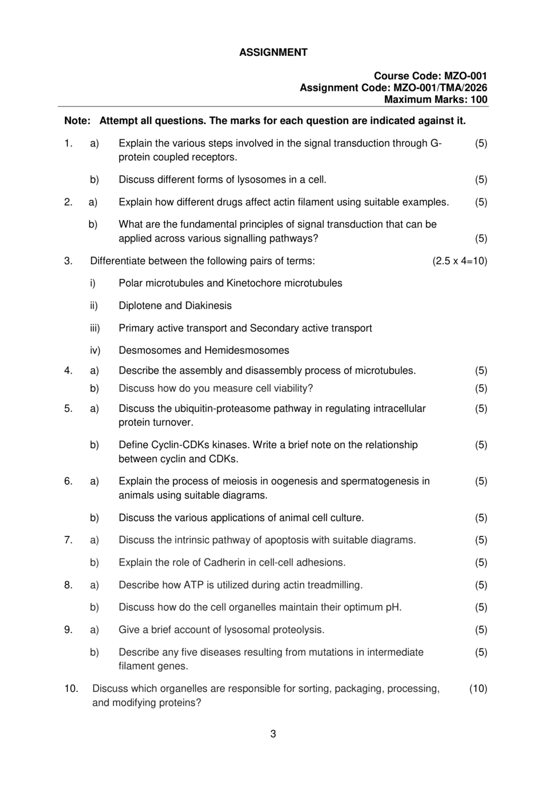 IGNOU MZO-001 SOLVED ASSIGNMENT 2026 ENGLISH MEDIUM